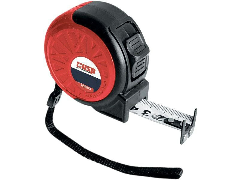 Рулетка 10 м х 25 мм, двухцветный пластиковый корпус, с магнитом