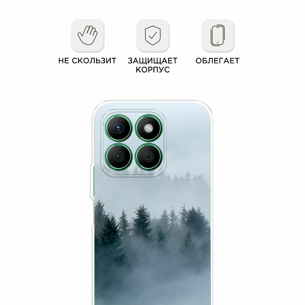 Силиконовый чехол на Honor X8B / Хонор X8B с принтом Лес в тумане — фото 1