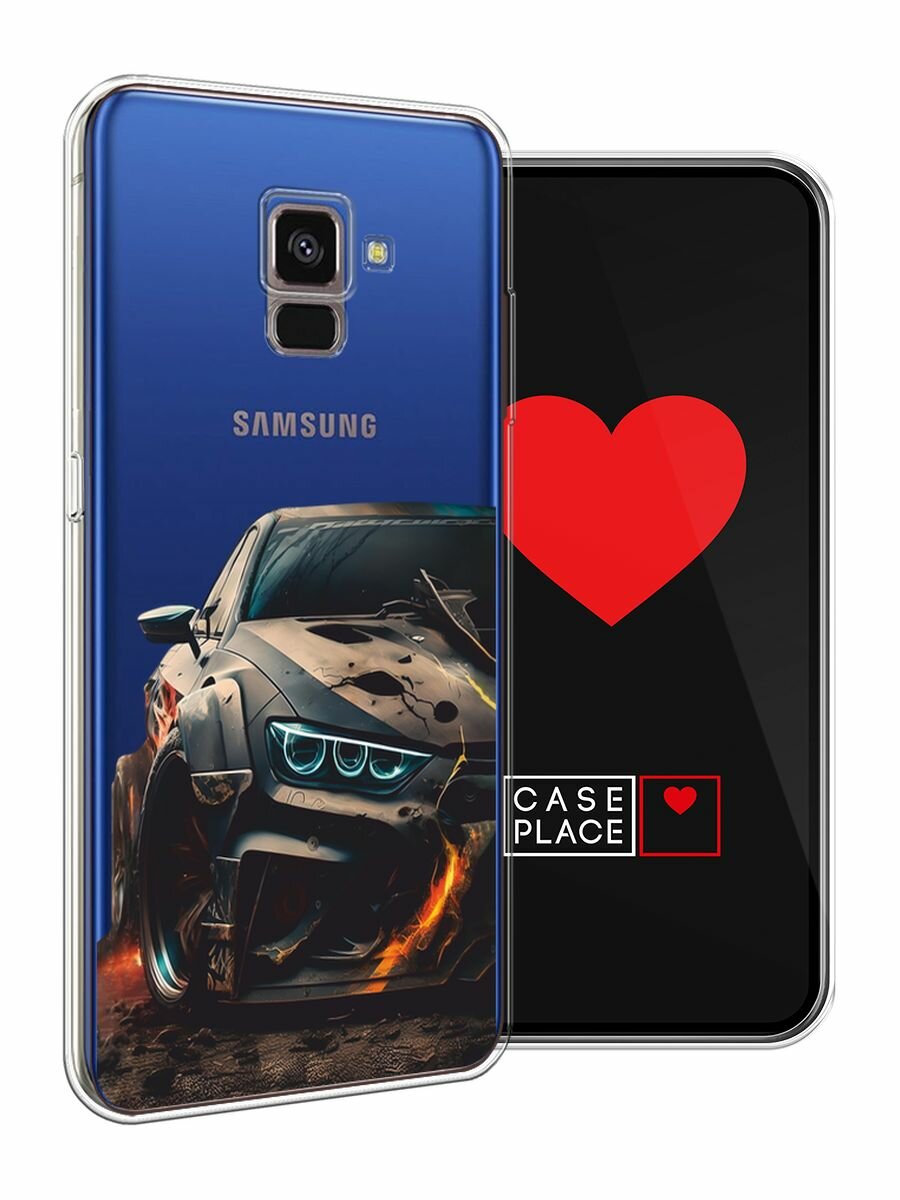 Чехол на Samsung Galaxy A8 2018 / Самсунг Галакси А8 2018 с принтом "На износ", прозрачный — фото 1
