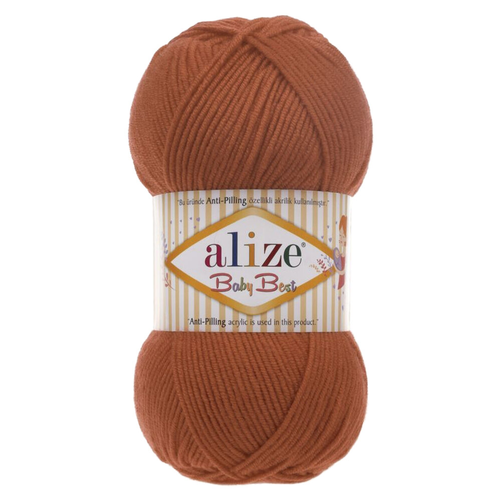 Пряжа для вязания Alize Baby best 408 тёмно-оранжевый 100 гр/240 м 10% бамбук, 90% антипилинг акрил