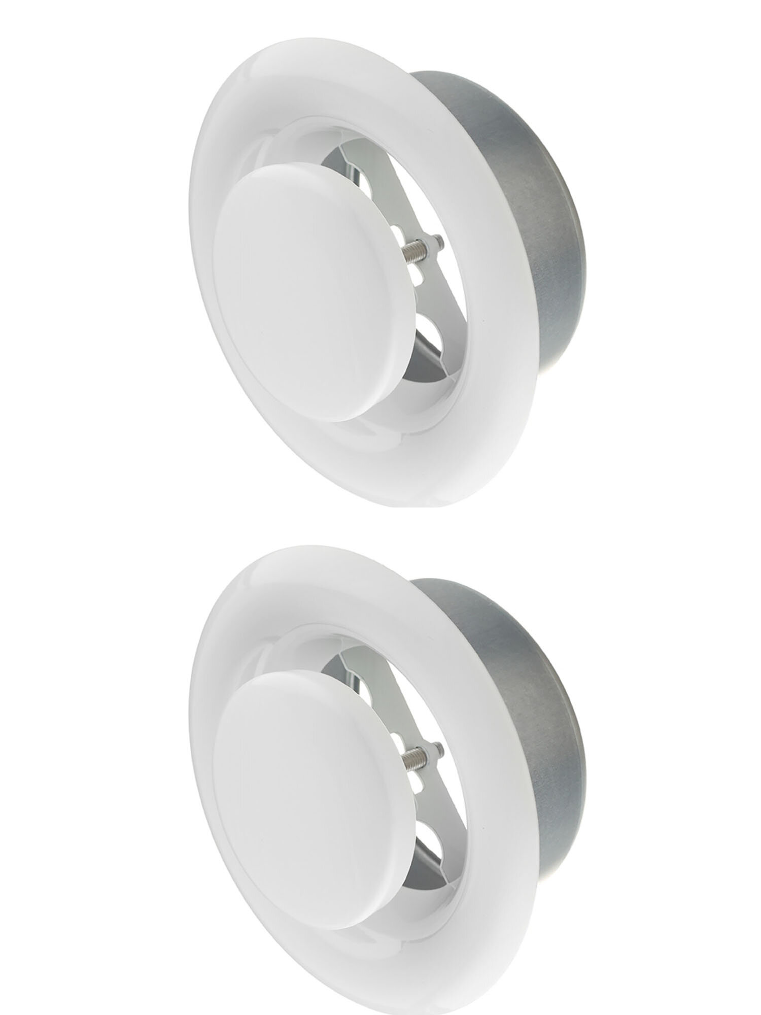 Анемостат вытяжной Pro регулируемый стальной с полимерным покрытием d100 мм белый (2 шт.)