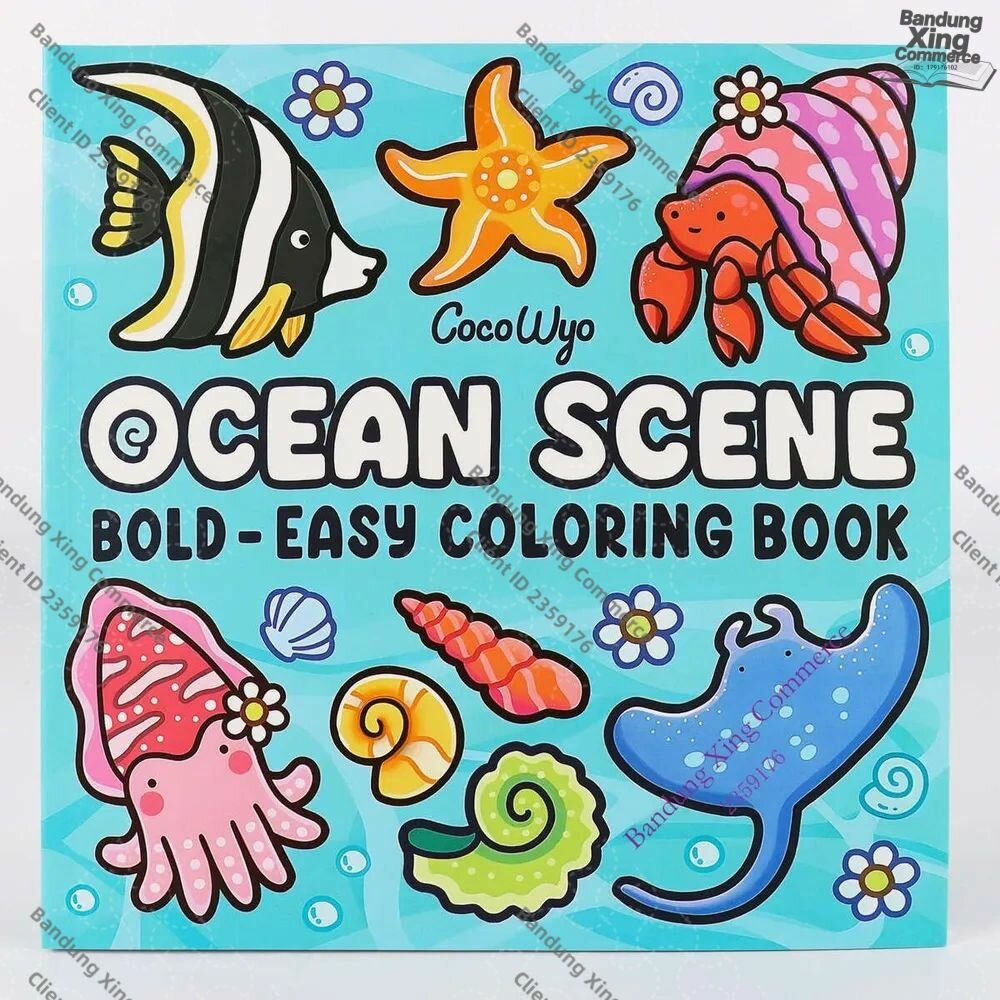 Раскраска антистресс для взрослых и подростков Coco Wyo-Cozy Spaces Coloring -Cute Sea Animals 12