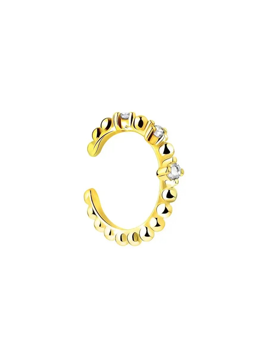 Кафф, серебро, 925 проба, фианит