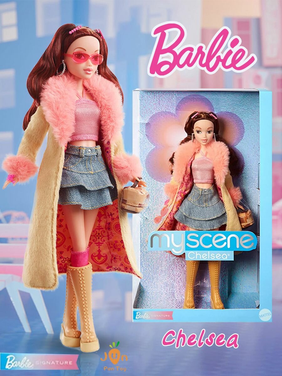Mattel Barbie Signature My Scene Chelsea HYC19 / игрушки для девочек, кукла барби, в стиле y2k, с аксессуарами, подходят для детей от 4 лет и старше