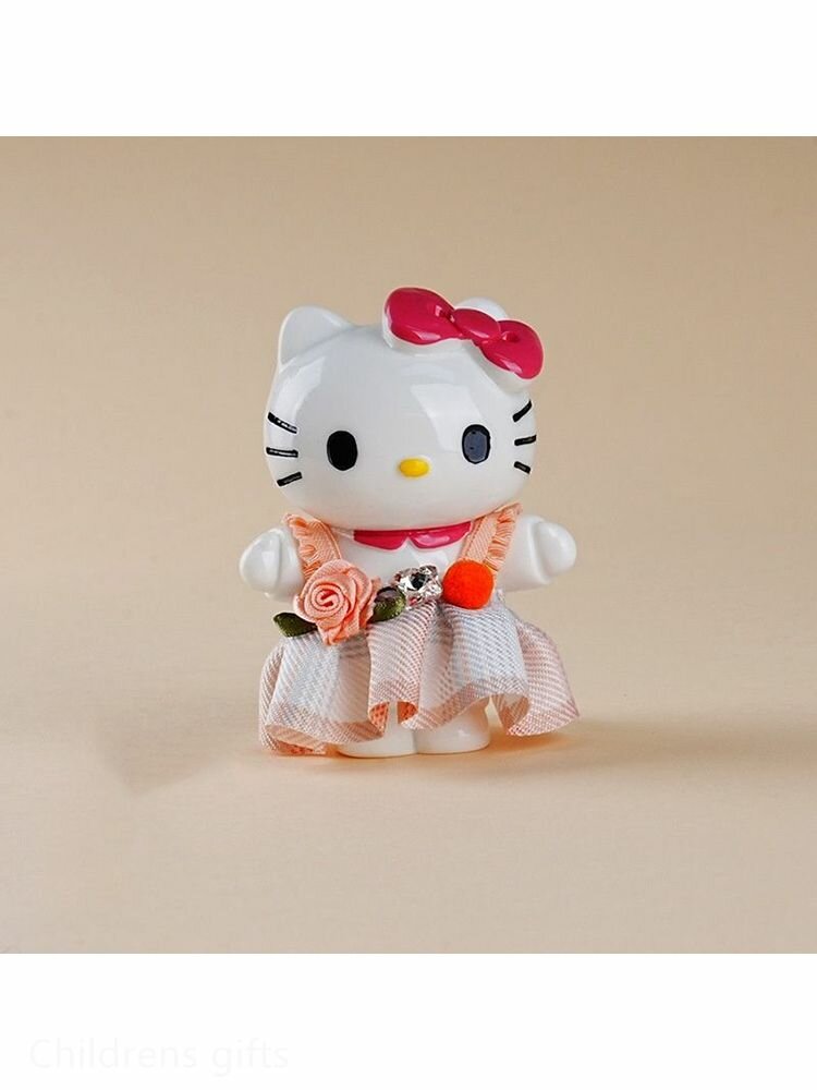 Кукла серии Sanrio с красным бантом Hello Kitty модель игрушечного украшения
