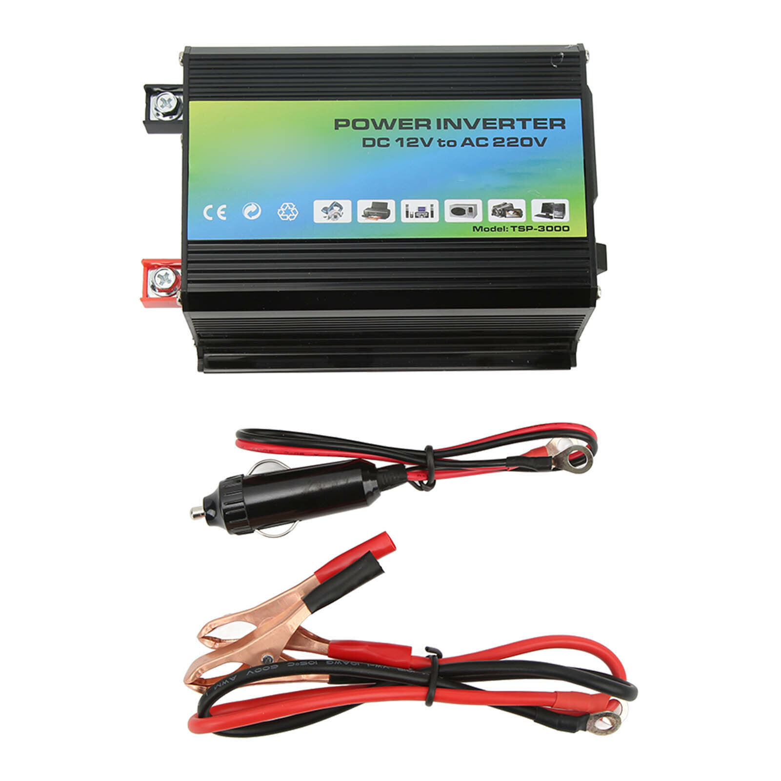 Инвертор 300Вт модифицированный синус DC 12В в AC с двойным USB