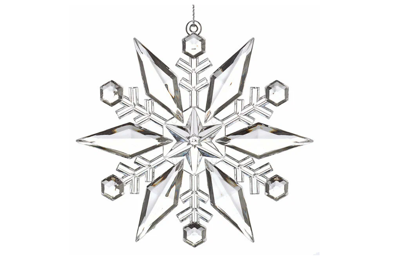 Елочная игрушка "Снежинка" Savolle Crystal, акриловая, бесцветная, 12см