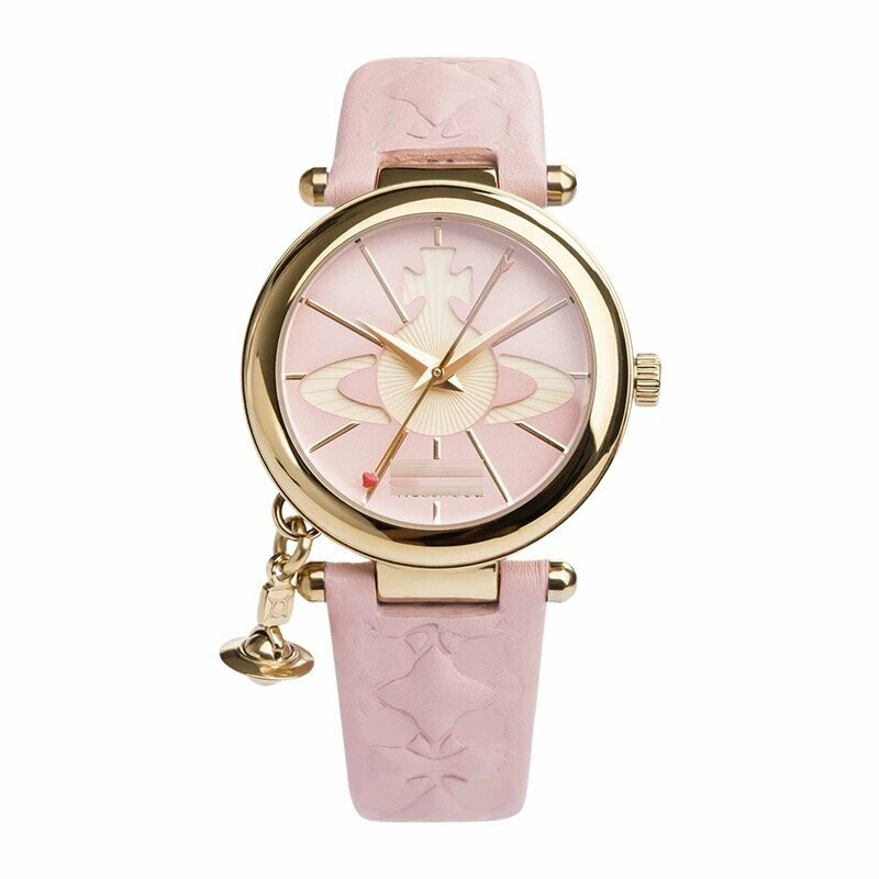 Часы-подвеска Vivienne Westwood Quartz Saturn / Изысканная одежда / Белый кожаный ремень / Подарок для женщин VV006BKGD