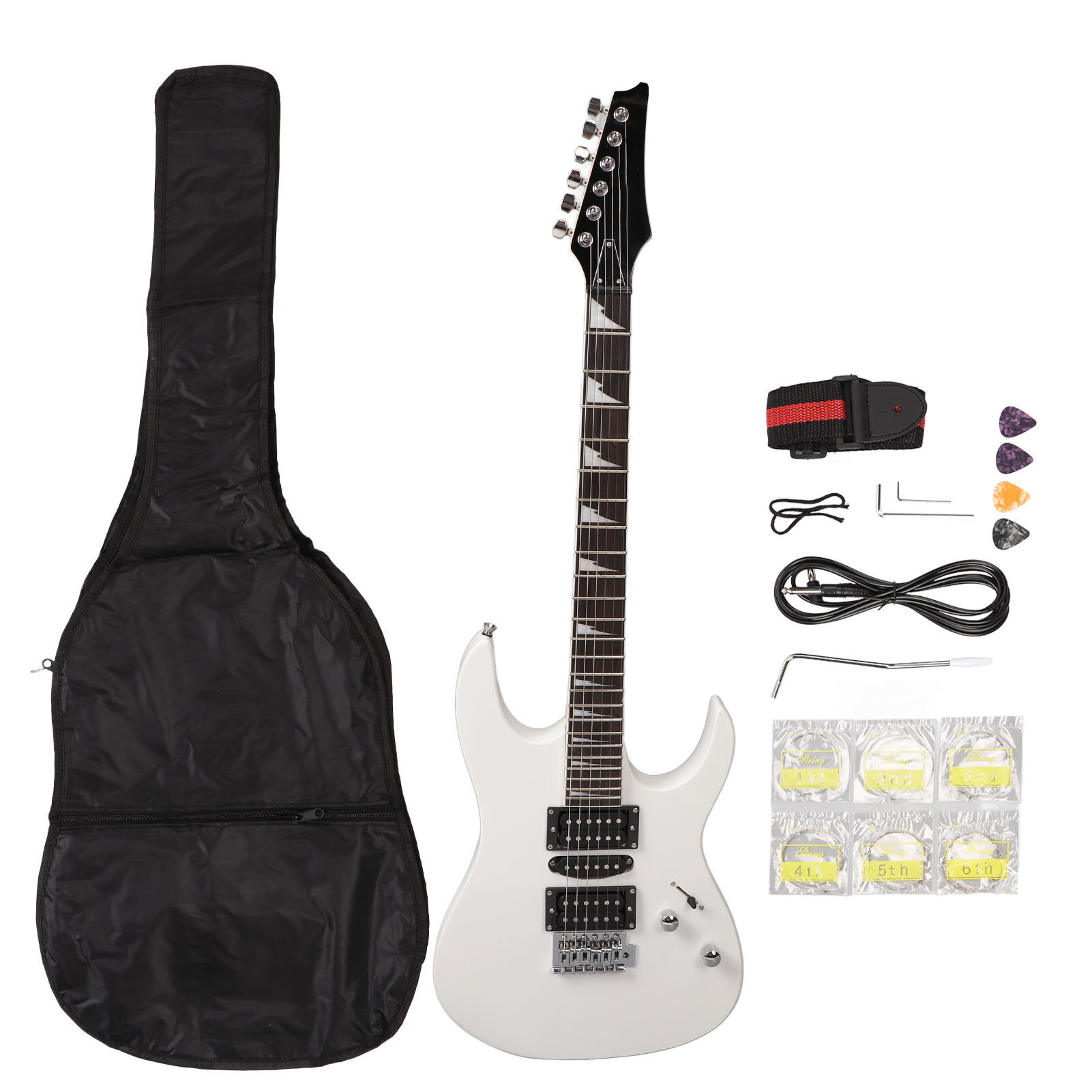 Электрогитарный комплект деревянный кузов с 5 уровнями пикапа для взрослых начинающих классический белый