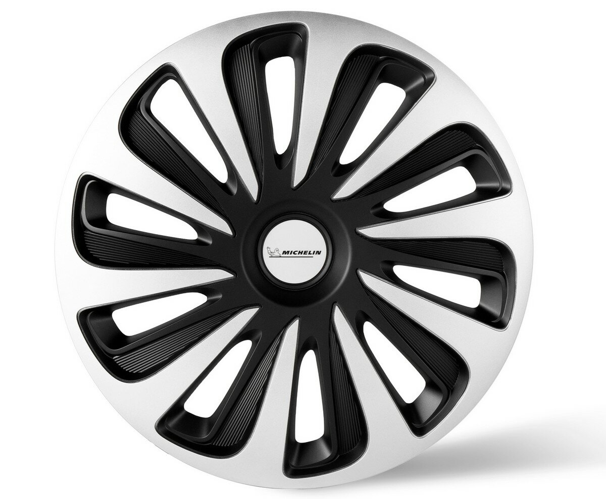Колпаки колесные MICHELIN 14", "Калибр", цвет: серебристо-черный, 4 шт. 300236