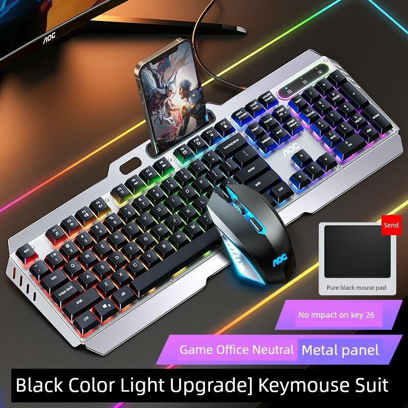 Механическая клавиатура AOC с тактильным откликом, проводная игровая клавиатура для киберспорта, металлическая мышь,
