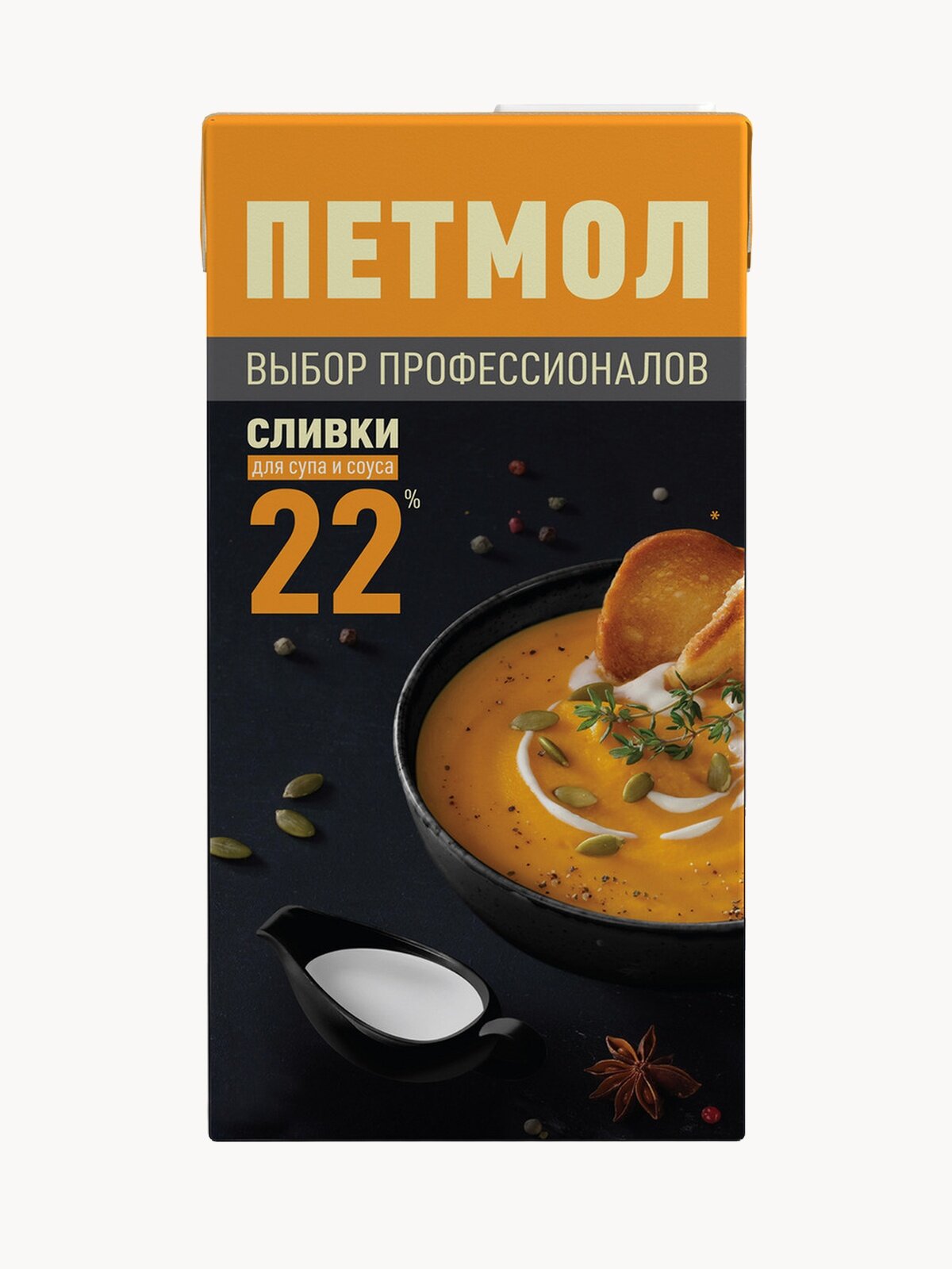 Петмол Сливки 22% 1000г ультрапастеризованные 22% 1000г  тетра пак 1шт