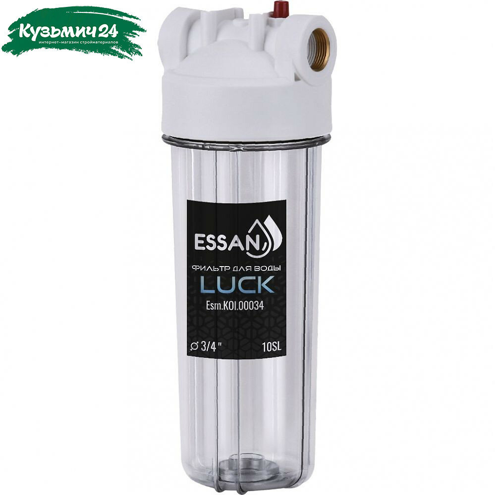Корпус-колба фильтра ESSAN LUCK UT-00040271 прозрачный, пластик, холодная вода, 10SL, 3/4", 1 шт