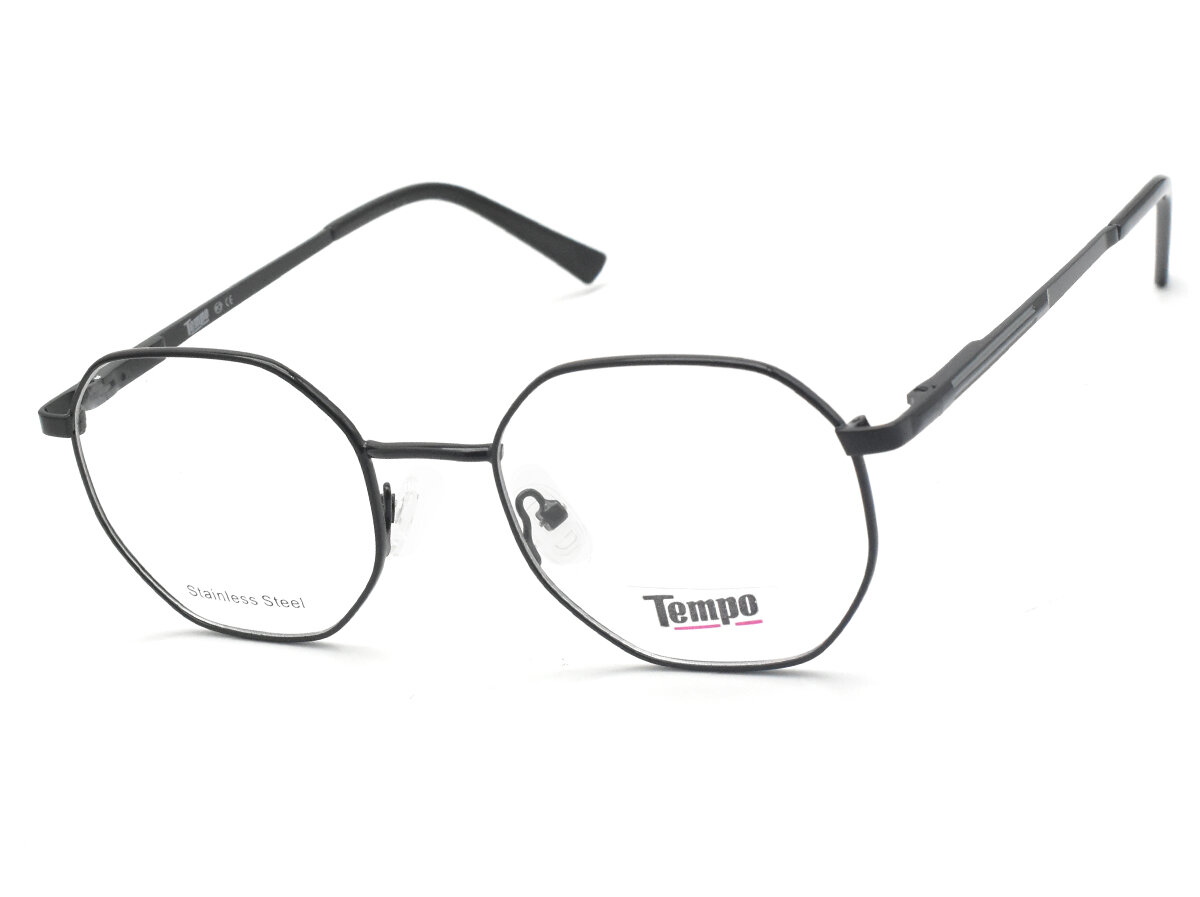 Оправа для очков Tempo 7078 C01 пол Мужской форма оправы Геометрическая цвет оправы Чёрный