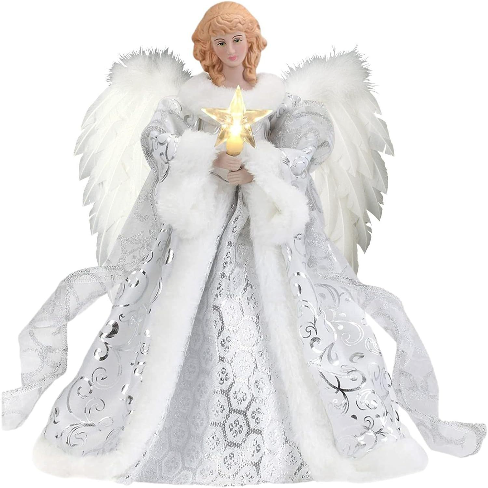 Golden Angel Doll Tree Top Star Christmas Tree Top Decoration, размер 25*25cm, набор из 1 штуки для украшения вершины рождественской ёлки