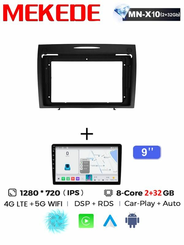 Магнитола 9" Mekede MN X10 Pro 2/32 Gb Mercedes Benz SLK-Class SLK Class R171 2004-2011 carplay