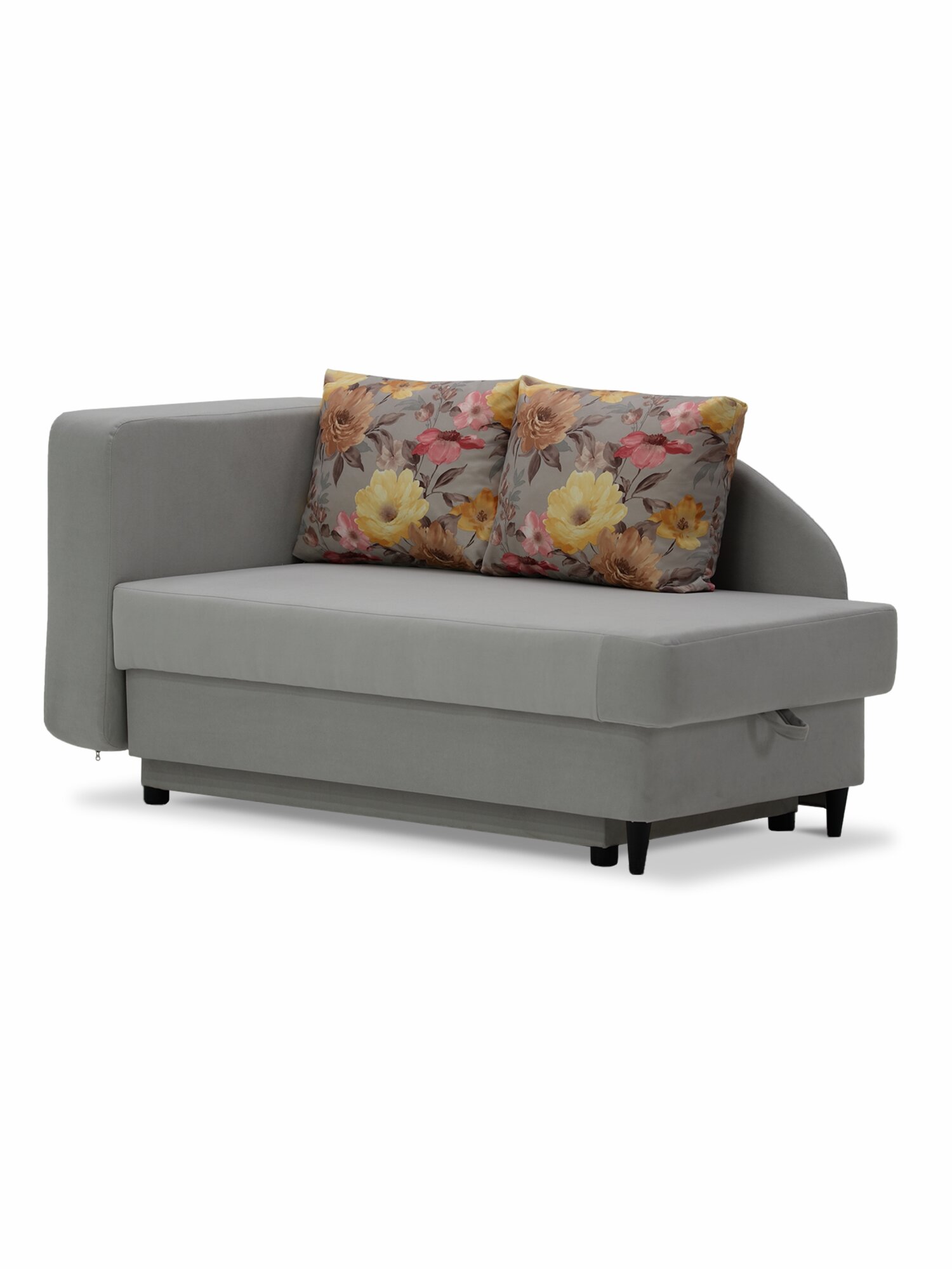 Кушетка Иби , Еврокнижка, размер 147х76х77 см, спальное место:190х72см, левый, Charm Pebble, Vivaldi 06