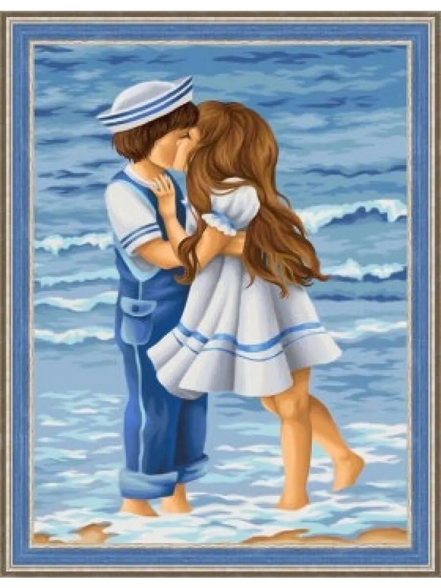 Алмазная живопись Встреча на берегу, 30x40 см