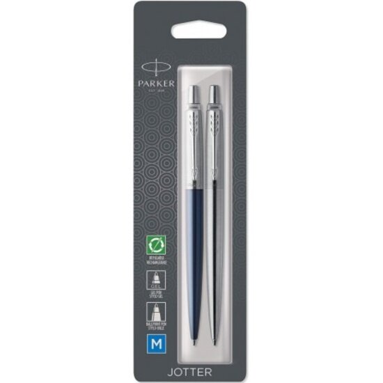 Подарочный набор Parker Jotter London - шар. ручка Blue + гел. ручка Stainless Steel, M, блистер