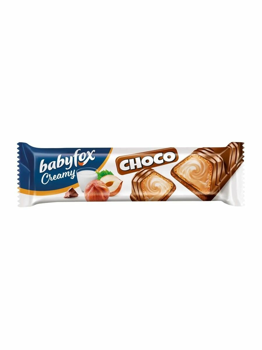 Батончик вафельный КДВ BabyFox Creamy Choco, 24 шт, 23 гр