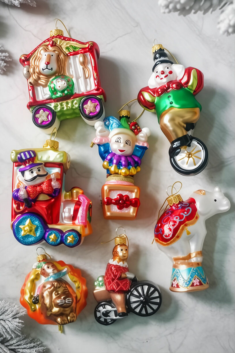 Набор ёлочных игрушек цирковые гастроли, 7 шт, стекло, 10 см, Winter Deco 4060436-wd