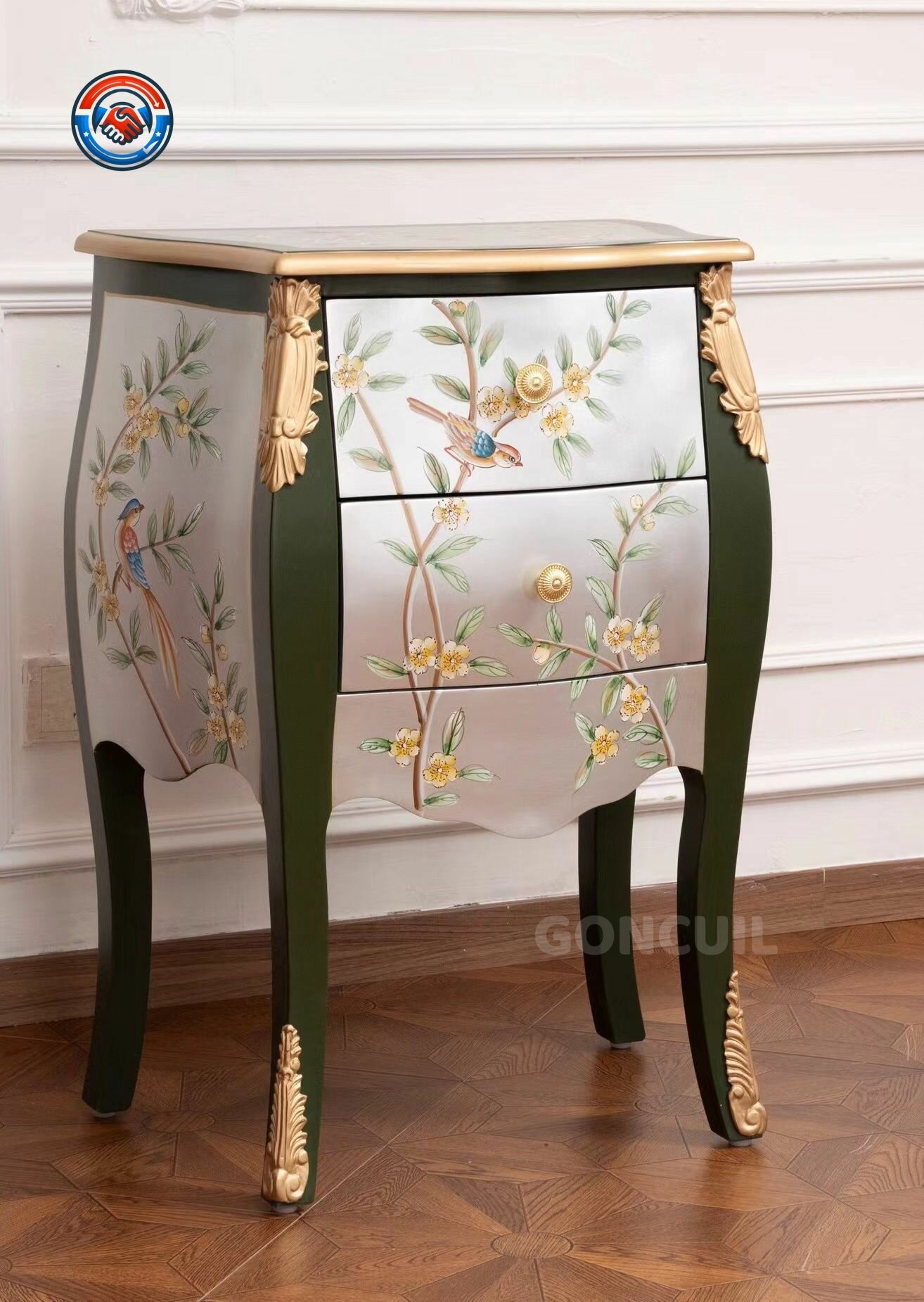 Тумба прикроватная с ящиками, прикроватный столик в средневековом стиле из массива дерева и металла, современная тумбочка для спальни 55x36x80 см, функциональная мебель для уюта