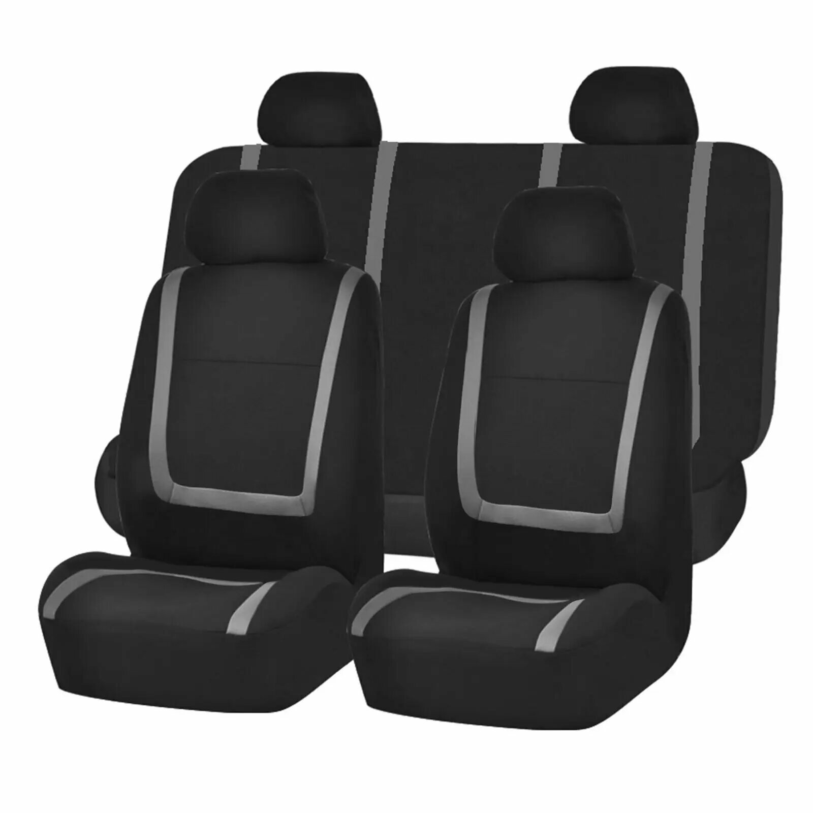 Тканевые чехлы на автомобильные сиденья для Hyundai i30 Creta Tucson ix35 Solaris Elantra Santa Fe Kona i40 Getz Palisade Terracan, салон автомобиля, ZT02-5Seats-grey