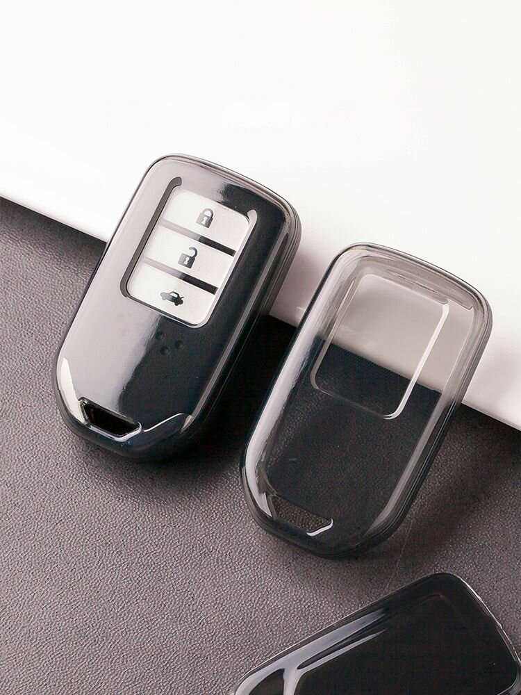 Чехол футляр для ключа Honda, T008, TPU, Черный