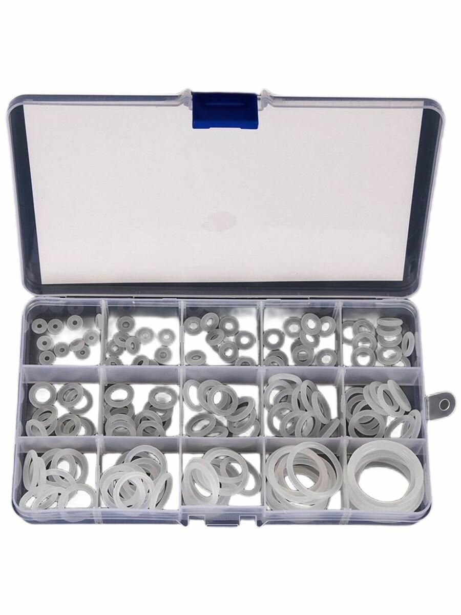 Силиконовые уплотнительные кольца, кольца типа О из силикона, материал белого цвета VMQ, водонепроницаемые и термостойкие, ремонтный комплект с разными размерами, 150 штук в коробке.
