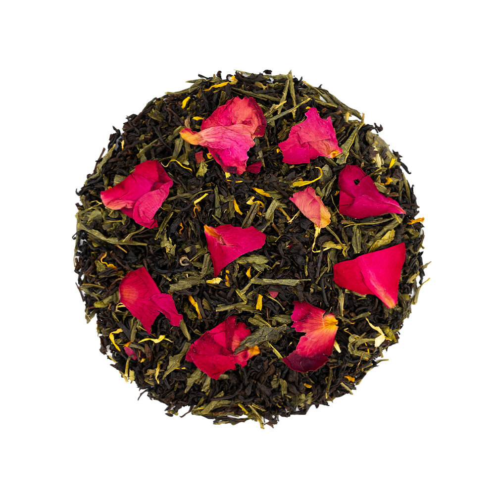 Тысяча Первая Ночь (100 гр) Купаж черного индийского и зеленого китайского чая «Сенча», с лепестками розы и календулы