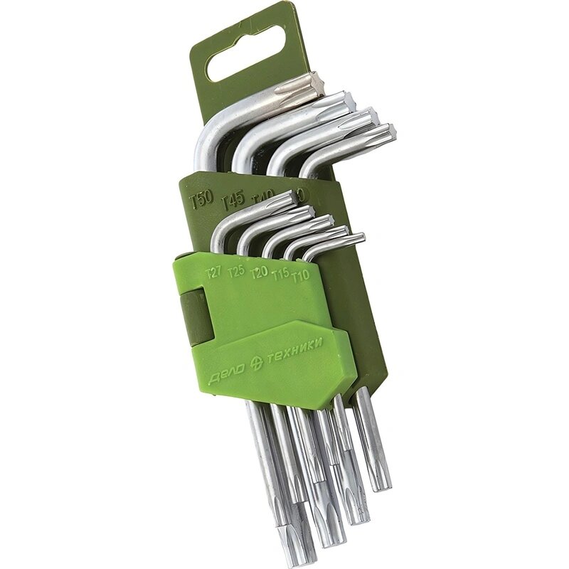 Набор ключей угловых TORX коротких 9 шт (Т10-Т50) Дело Техники 563090