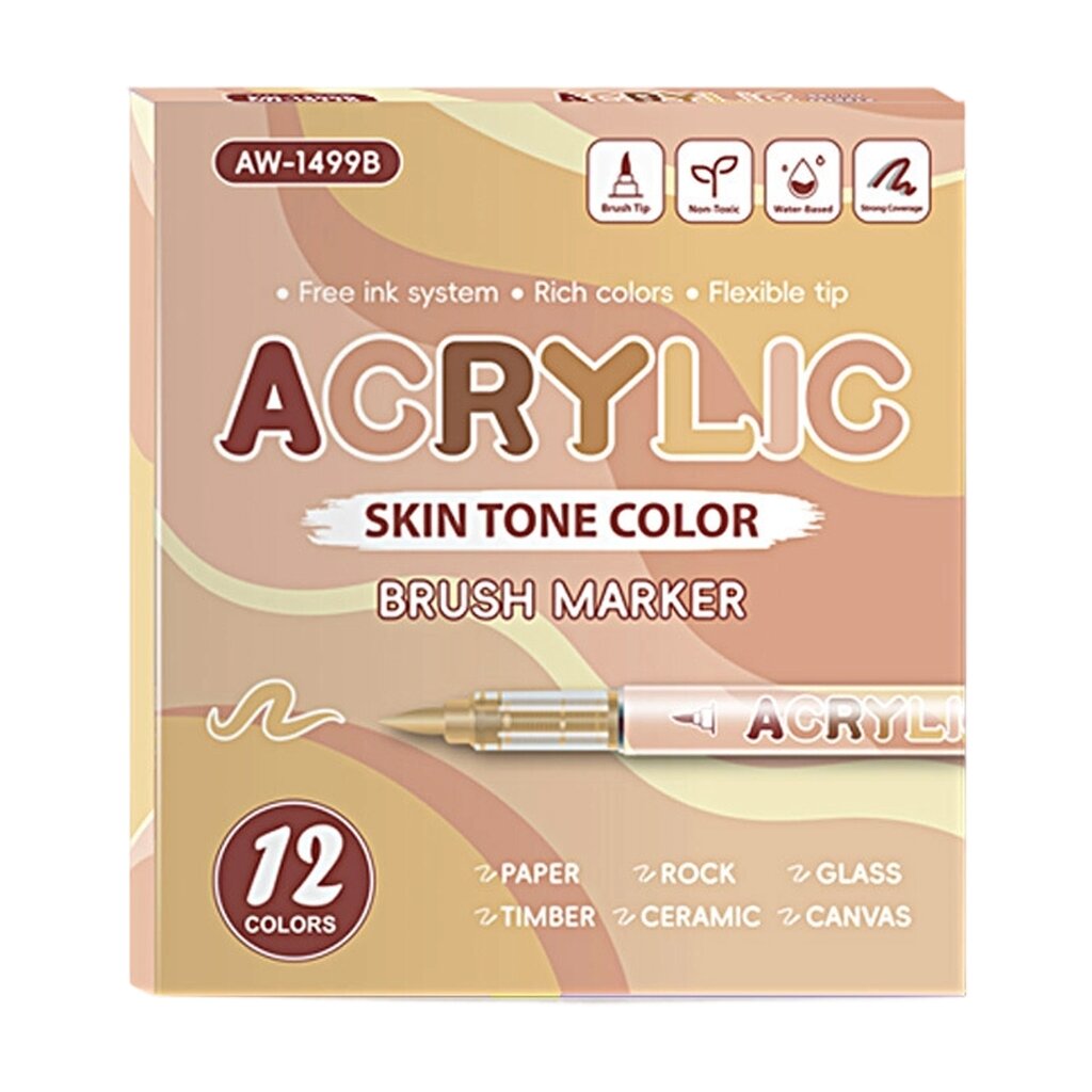 12-цветная жидкая акриловая краска, маркер, наконечник кисти, акриловый маркер для изготовления открыток