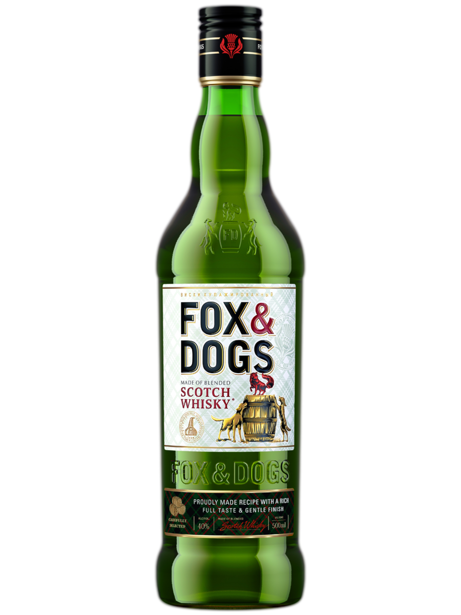 Виски Fox And Dogs, купажированный, зерновой, 0,7 л, крепость 40%