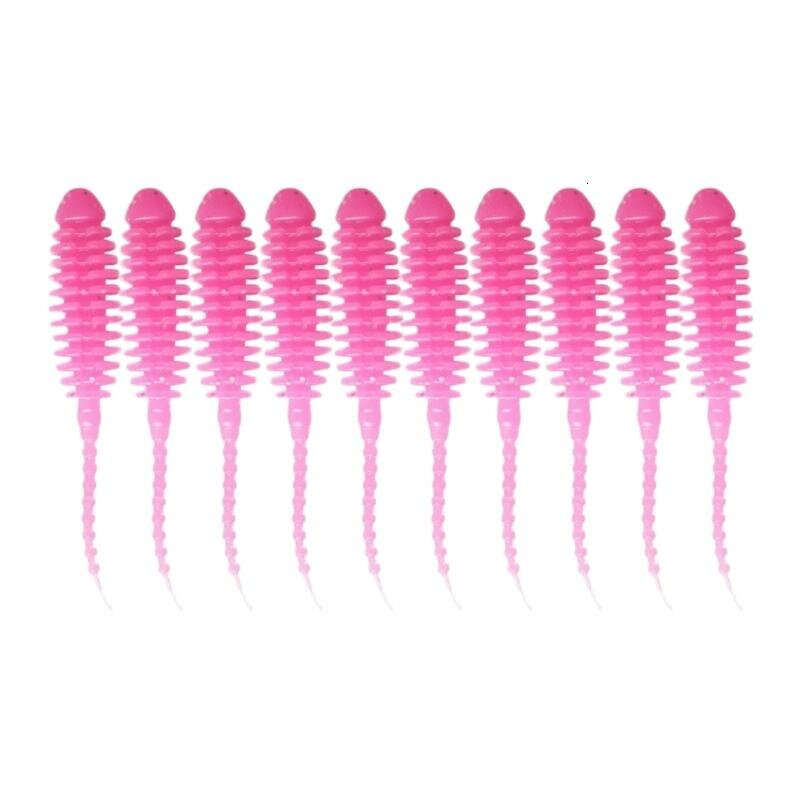 Искусственные черви для рыбалки 35мм, розово-красный