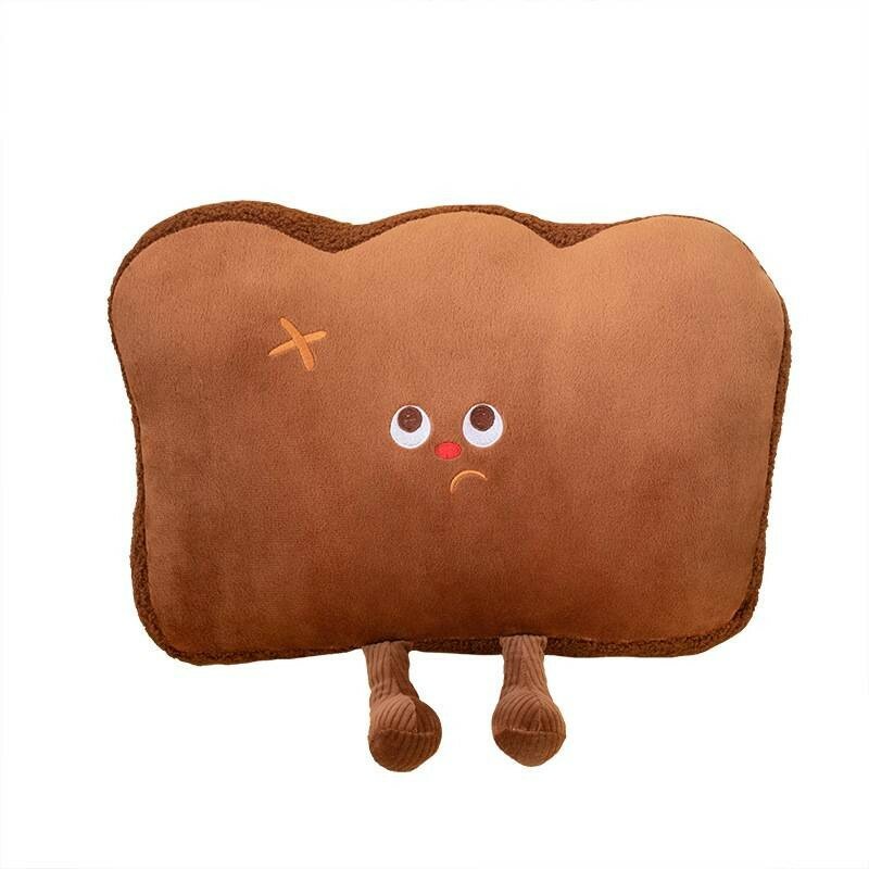 Charming chestnut and cookie bread plush pillow for cozy couch accent decor bread