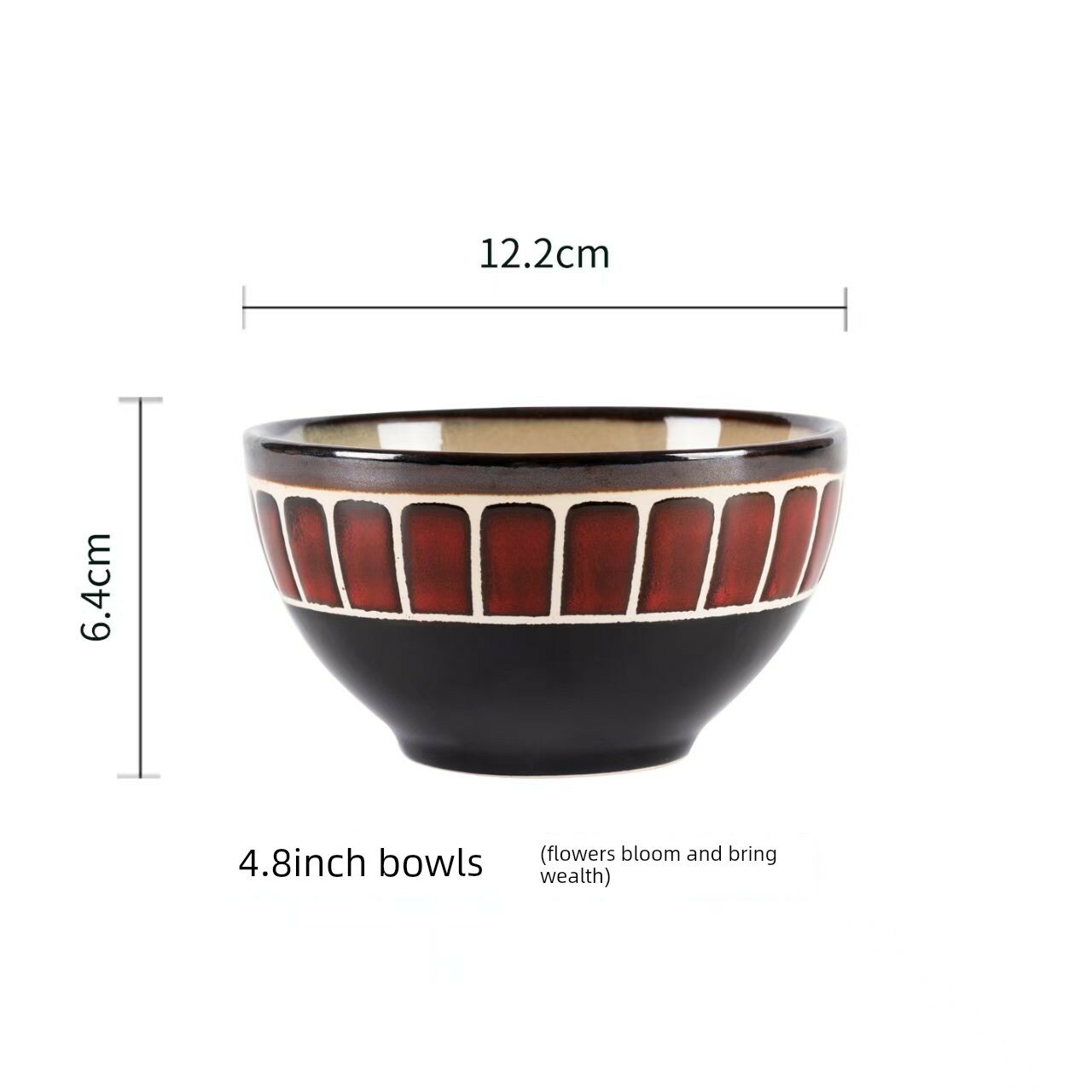 Набор керамической посуды Yuquan Baifuqizhen: красные праздничные тарелки и миски с подглазурной росписью, китайская