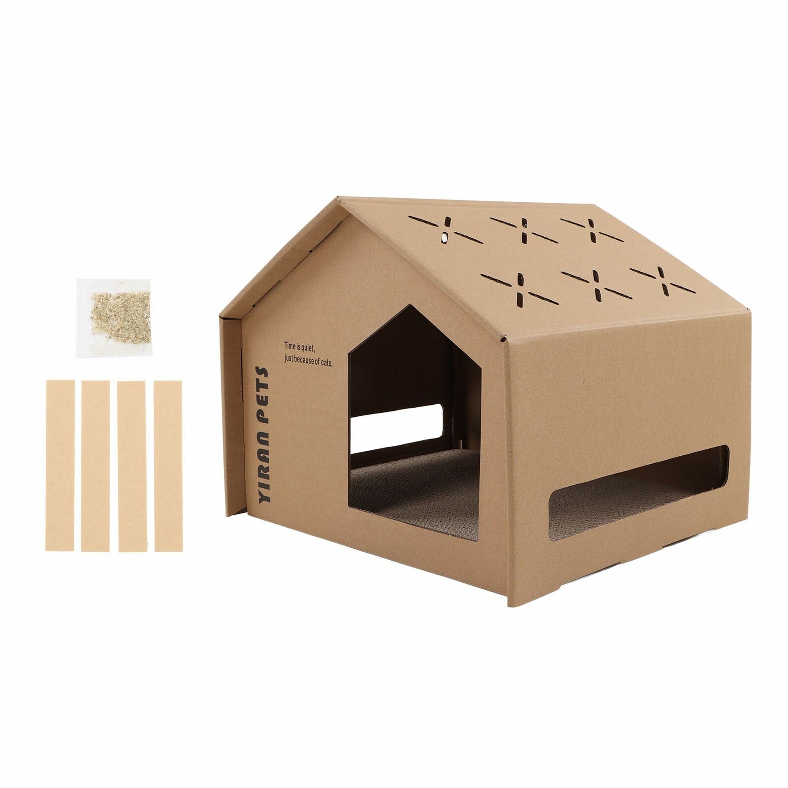 Картонный домик для кошек, портативный, 008-1