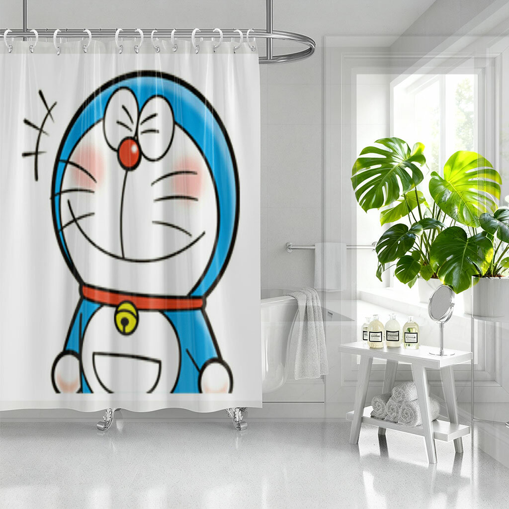 Анимационный принт можно использовать для настройки тканевых занавесок ванной комнаты, высота 180 см, ширина 180 см; Высота 200 см, ширина 200 см, 12 шт, крепкий крюк 356