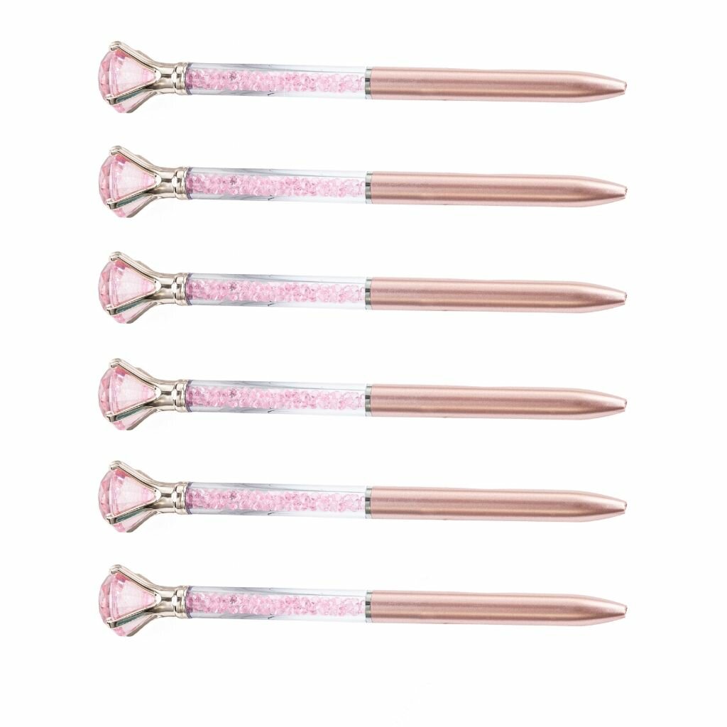 6шт шариковая ручка с кристаллами, большая для женщин, девочек, офиса, украшения