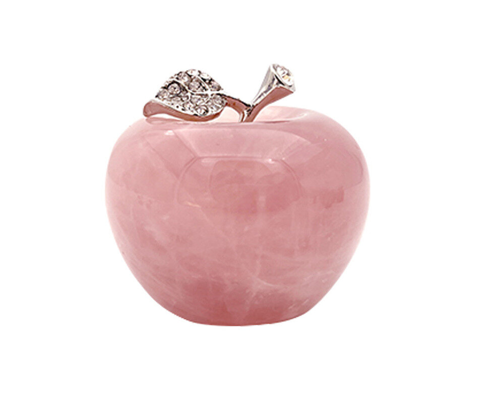 Пинк Кристалл Яблоко Декоративная Статуэтка для Дома, Размер 25*30мм, Материал Кристалл и Металл