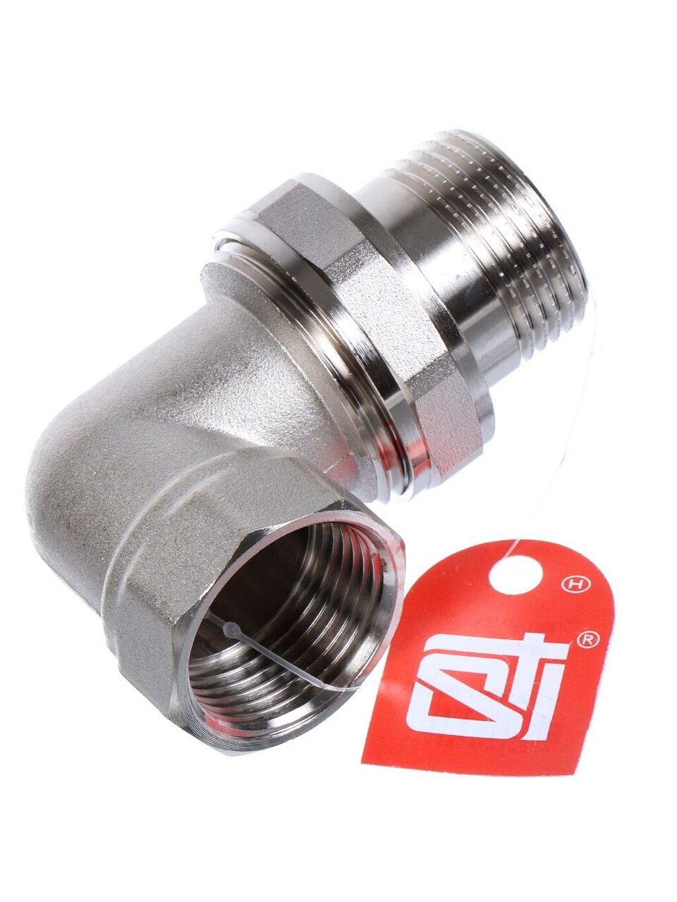 Угловая американка 1" г-ш никель STI, латунь, Китай