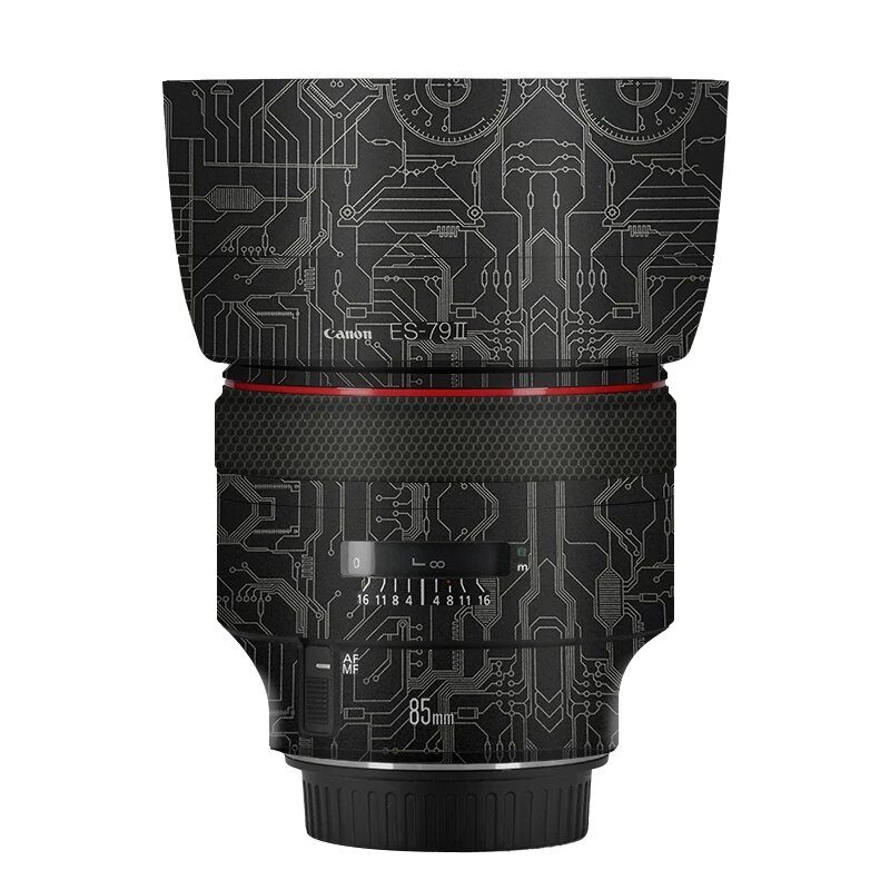 Пленка защиты объектива Canon EF 85mm f/1.2 II с темно-золотым узором схемы