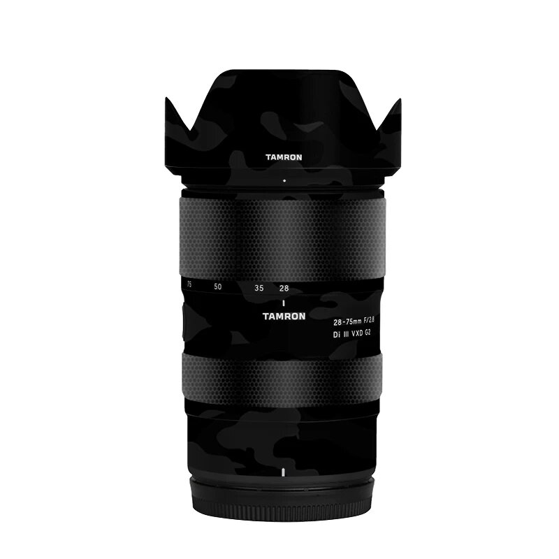 Наклейка для объектива Tamron 28-75mm f/2.8 Di III VXD G2 II Z-mount — темно-серый камуфляж с матричным узором