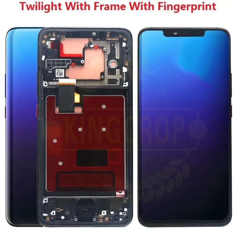 ЖК-дисплей с рамкой для Huawei Mate 20 Pro, дигитайзер сенсорного экрана в сборе Mate 20Pro, Huawei Mate 20, Mate20 Pro Twilight fra finger