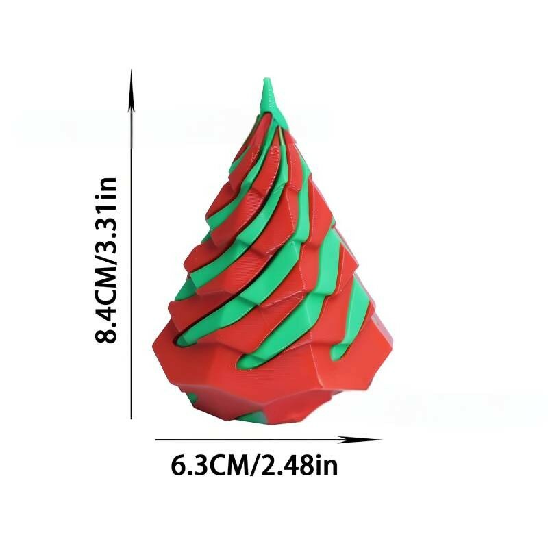 Игрушка для снятия стресса festive red green 3d printed christmas tree, красный, зеленый