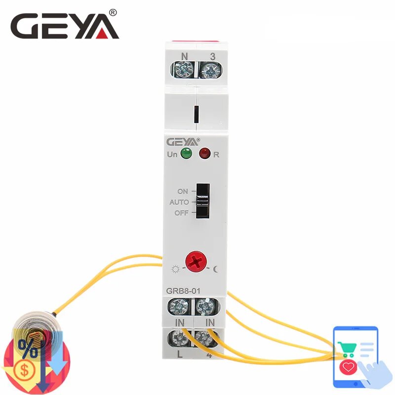 GEYA GRB8-01/02 Сумеречный переключатель GRB8-02 AC110-240V