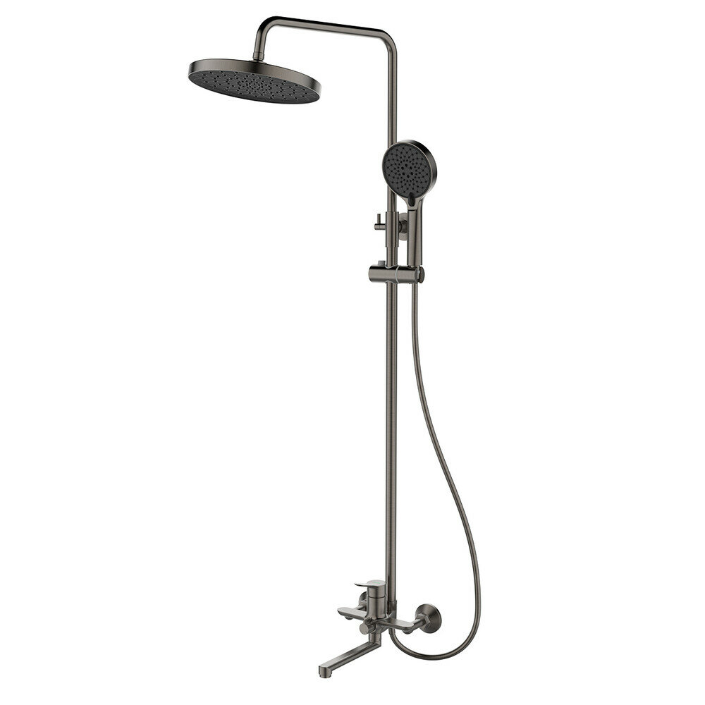 Душевая система Lemark Siberia с верхним душем с лейкой со смесителем графит (LMF-7026B-GM)