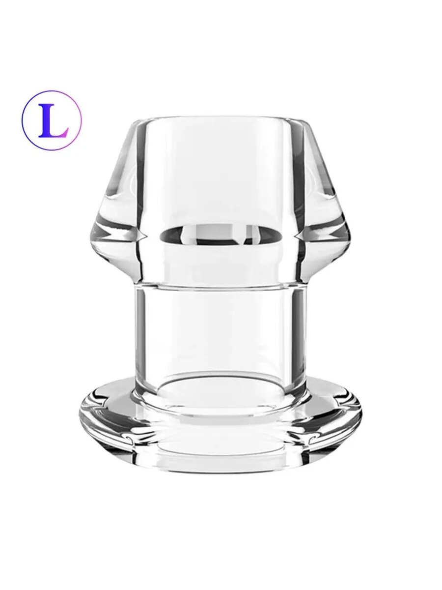 Анальная пробка прозрачная с отверстием для гигиены