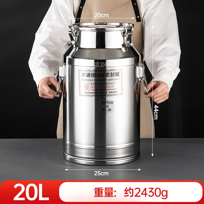 304 Нержавеющая сталь Винная бочка Герметичная бочка Утолщенная бочка для съедобного молока Чайный контейнер Герметичный контейнер Рисовая бочка Нержавеющая сталь Масляная бочка