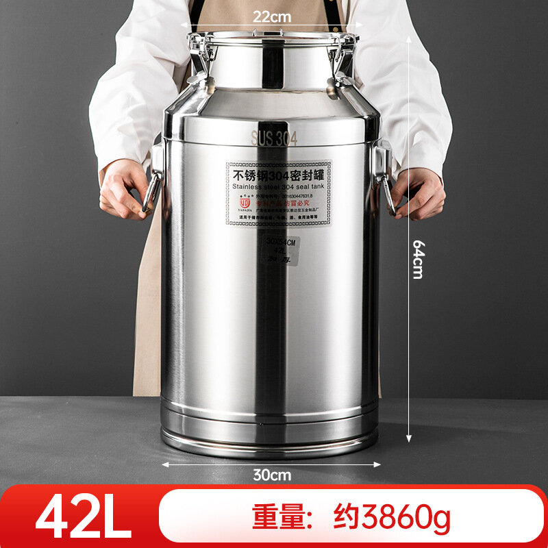 304 Нержавеющая сталь Винная бочка Герметичная бочка Утолщенная бочка для съедобного молока Чайный контейнер Герметичный контейнер Рисовая бочка Нержавеющая сталь Масляная бочка